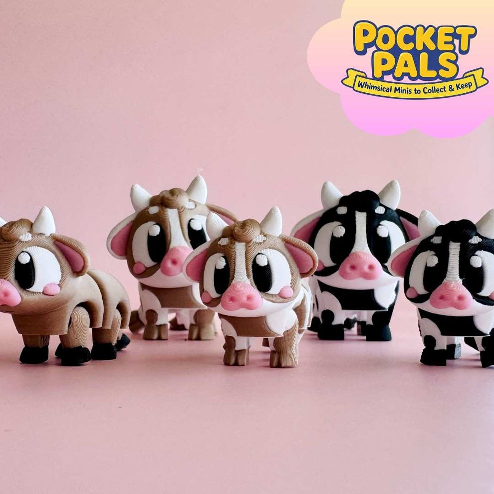 Cow Pocket Pal – Mini and Classic Collectible Farm Animal