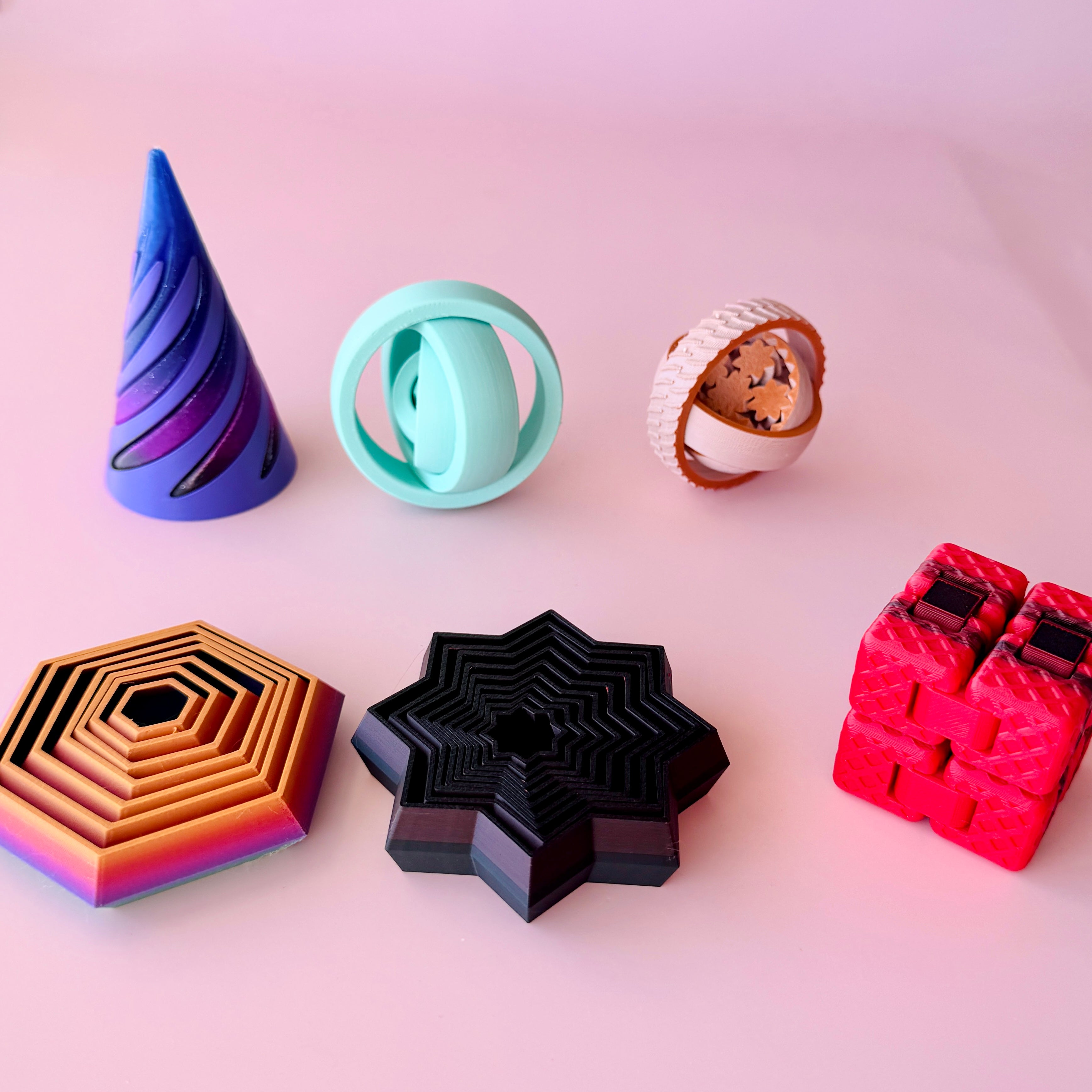 6 Pack Fidget Bundle – Fun 3D-Printed Sensory Toys
