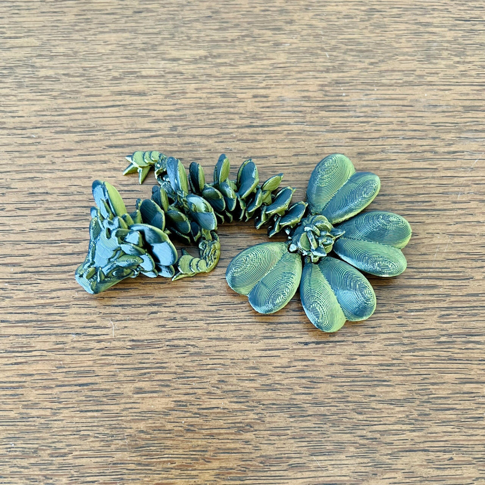 Clover Dragon Tadling Figurine – Unique 3D-Printed Dragon Design